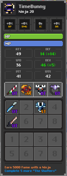 Rotmg Account 6 Сharacters 8/8 + Divine H100, MH100, El89 - Realm shop