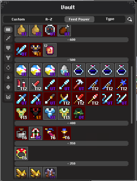 Rotmg Account 6 Сharacters 8/8 + Divine H100, MH100, El89 - Realm shop